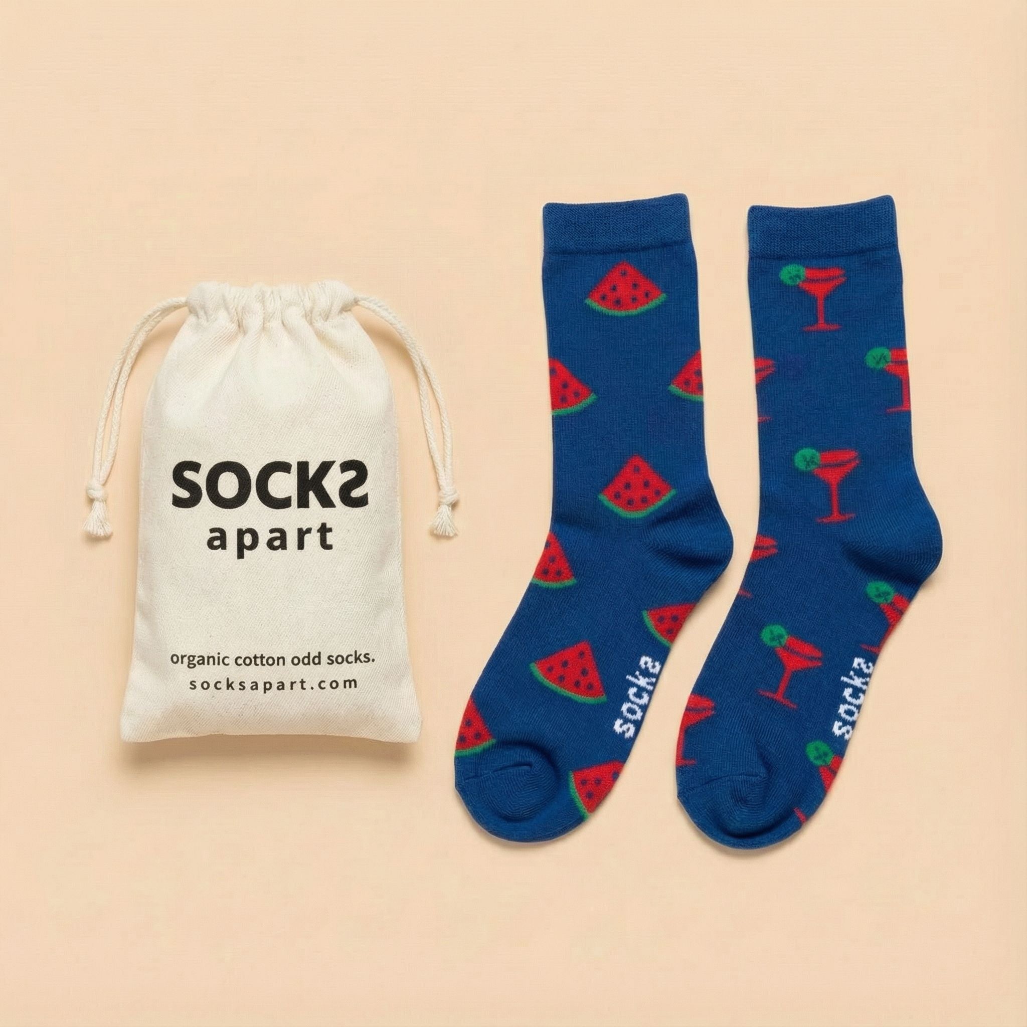 Watermelon & Cocktail Socks (Adult/Unisex) – socks apart